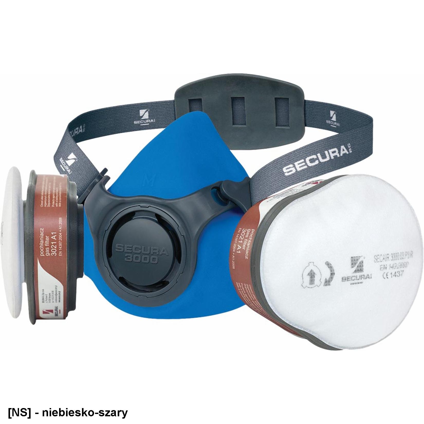 SECURA 3000-ADR - silikonowa półmaska SECURA 3000 z dwoma pochłaniaczami 3025 ABEK1. :: sklep ...